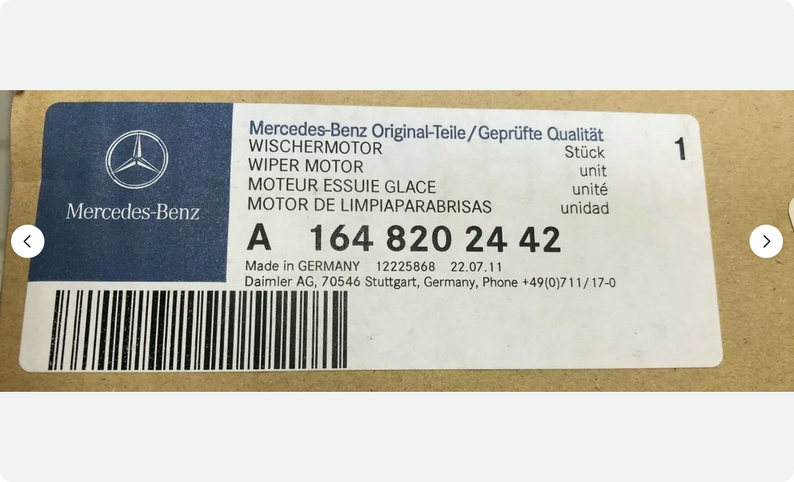 NEW Genuine Mercedes A1648202442 Windshield Wiper motor fits ML & GL s ...